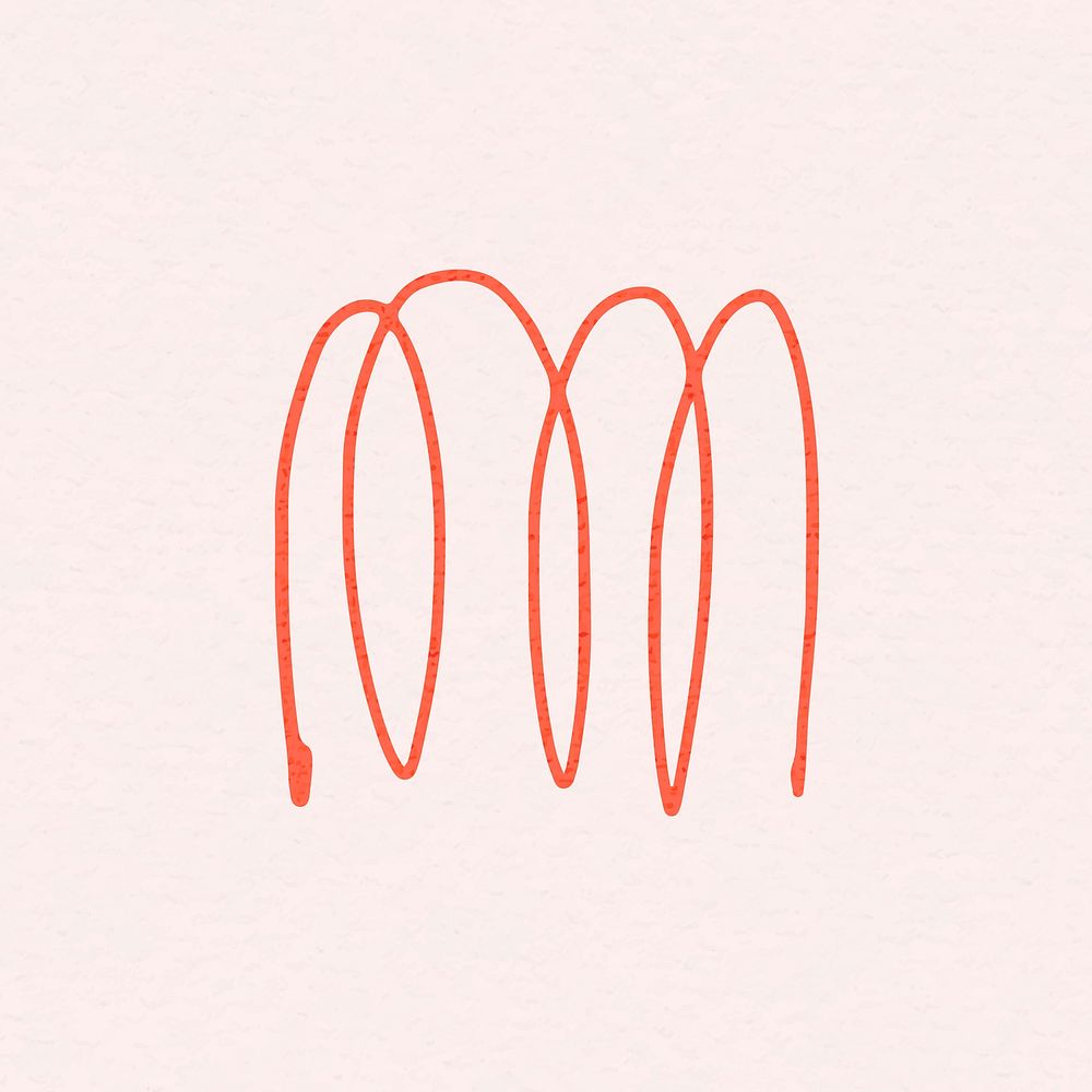 Red doodle line art illustration | Free Photo - rawpixel