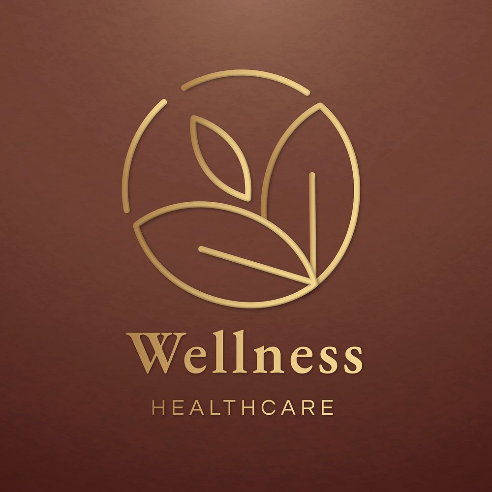 Gold wellness logo healthcare illustration | Free Photo - rawpixel