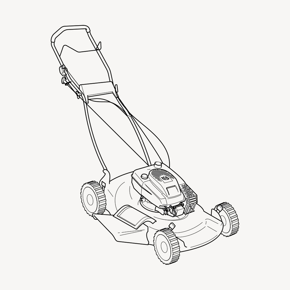 Lawn mower drawing, gardening equipment | Free Vector - rawpixel