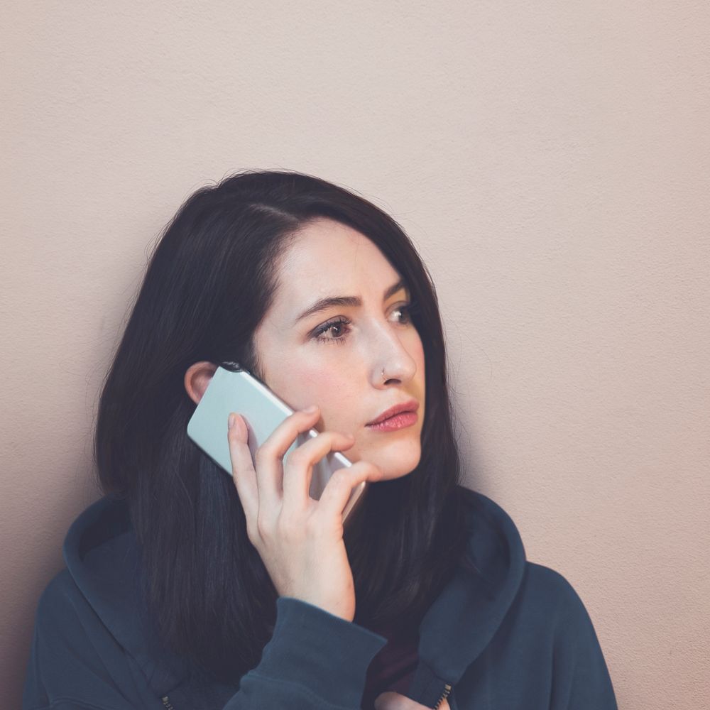 Girl Hoodie Unhappy Phone Call | Premium Photo - rawpixel