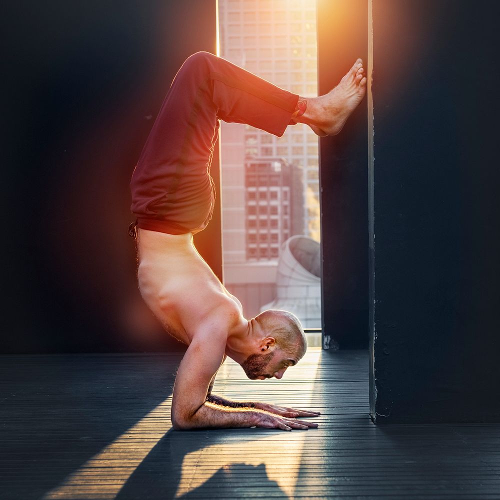 Man Yoga Practice Pose Training | Premium Photo - rawpixel
