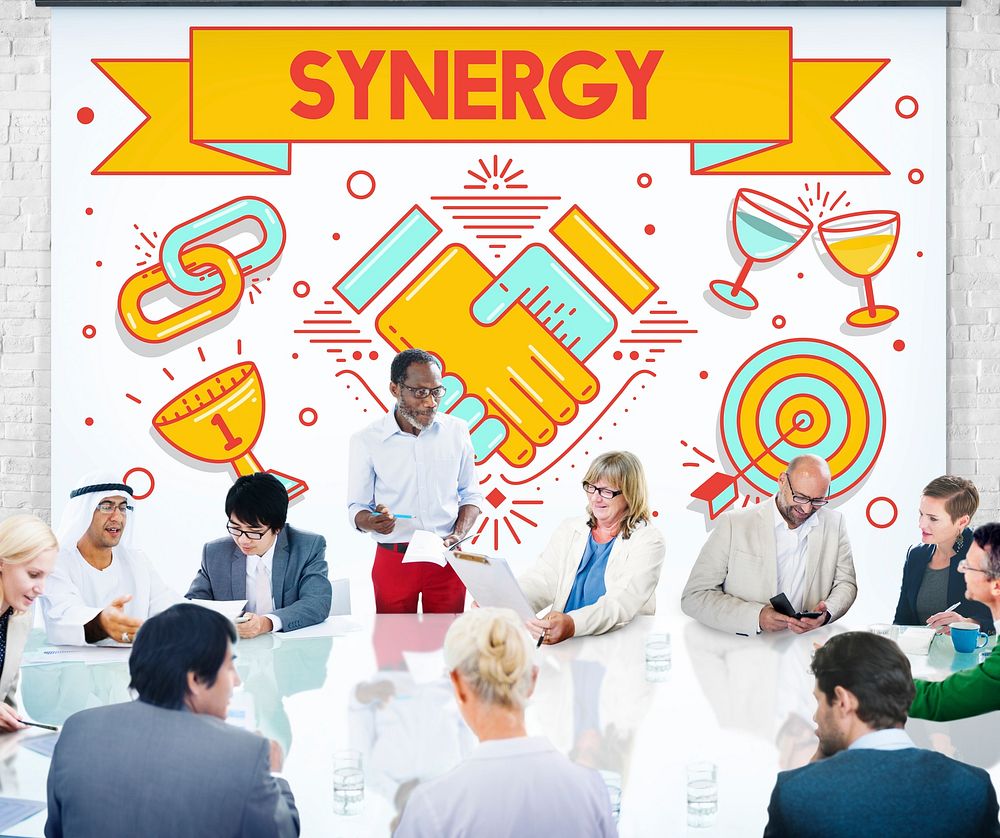 Synergy Collaboration Cooperation Teamwork Concept | Premium Photo ...