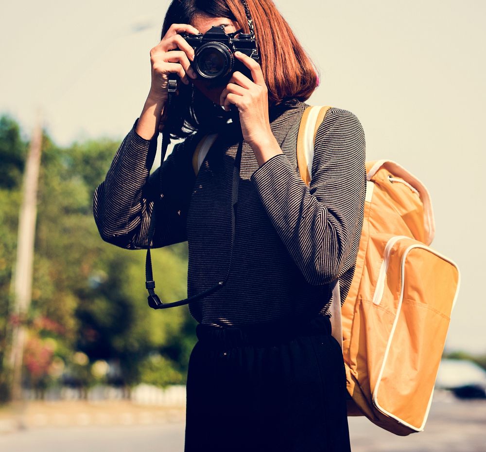 Woman Taking Snap Photo with Camera | Premium Photo - rawpixel