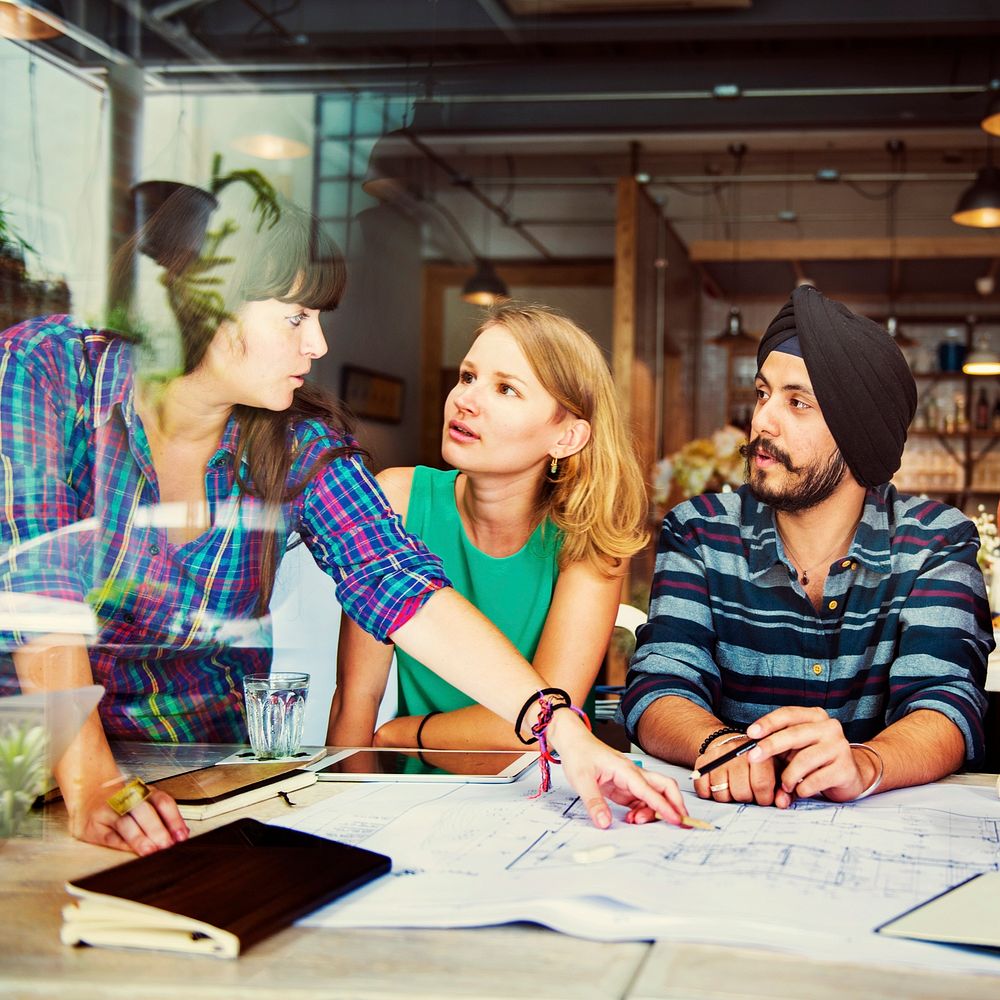 Designer Teamwork Brainstorming Planning Interior | Premium Photo ...