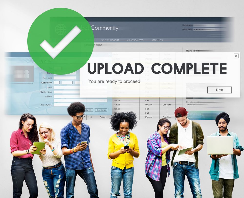 Upload Complete Data Uploading Submit | Free Photo - rawpixel