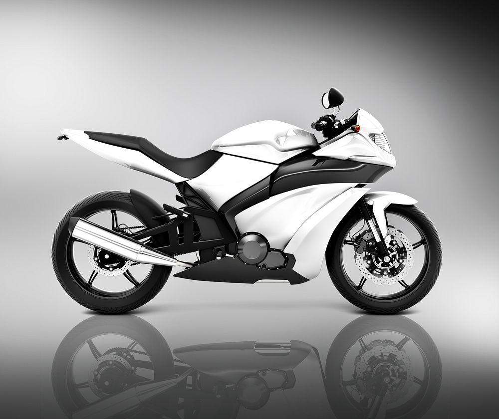 Illustration of white big bike | Photo - rawpixel