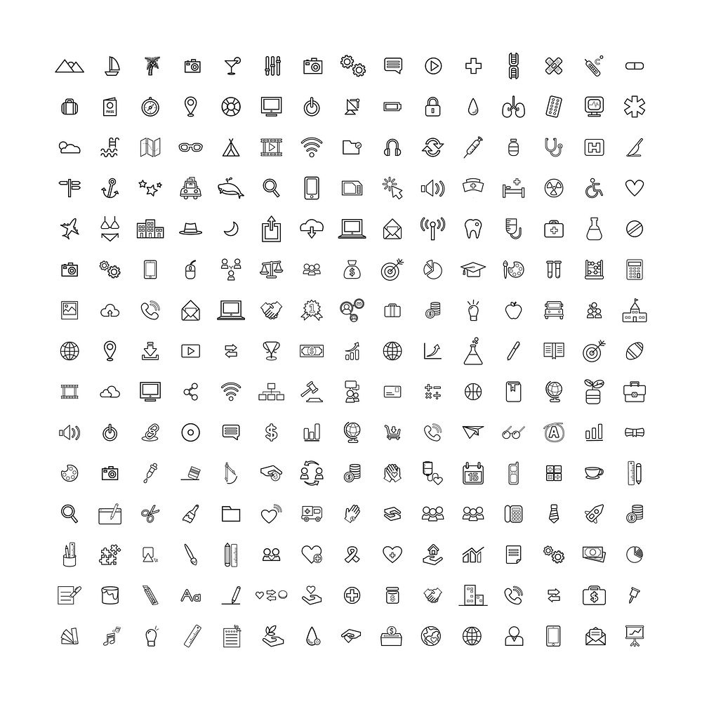 Illustration mixed icons set | Premium Vector - rawpixel