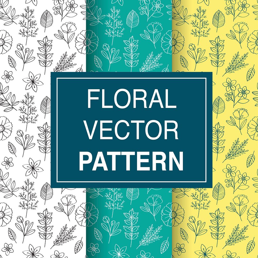 Set of floral vector patterns | Premium Vector - rawpixel