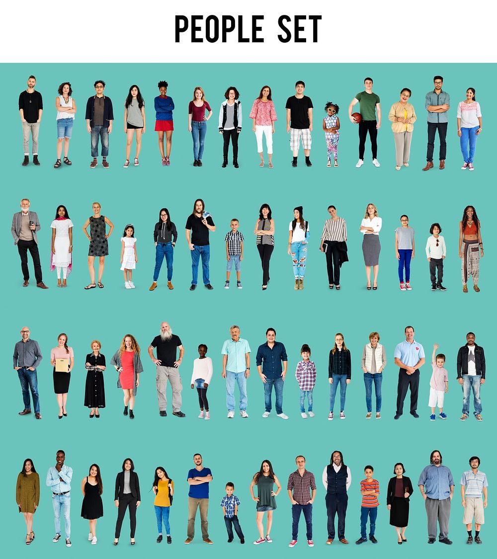 Diversity People Set Gesture Standing | Premium Photo - rawpixel