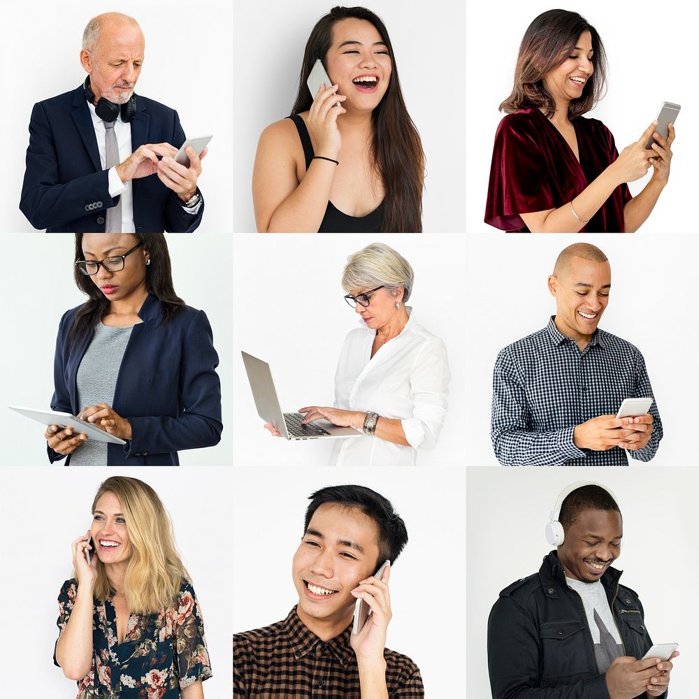 Collection diverse people using digital | Premium Photo - rawpixel