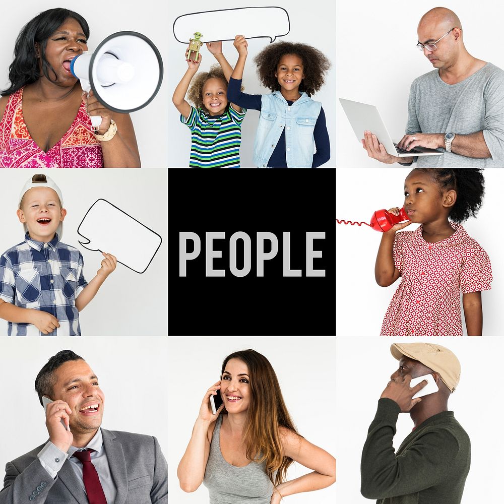 Studio People Collage Communication Concept | Premium Photo - rawpixel