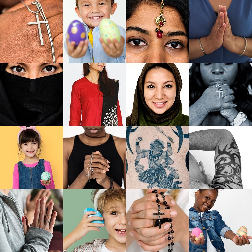 Collage of people with religious | Premium Photo - rawpixel