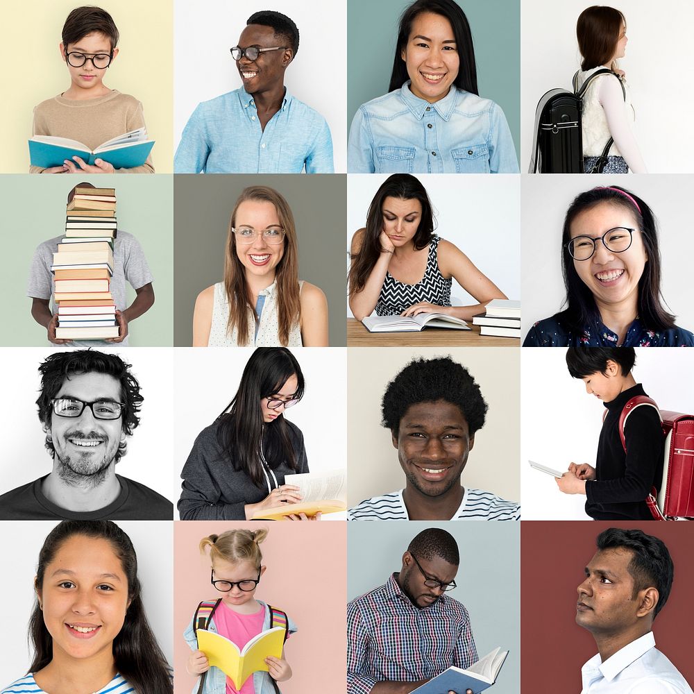 Set diversity people reading education | Premium Photo - rawpixel