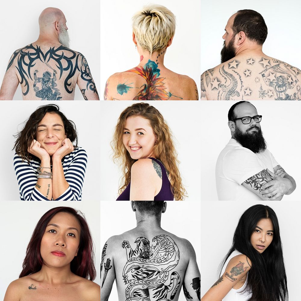 Set Diversity People Showing Tattoo | Premium Photo - rawpixel