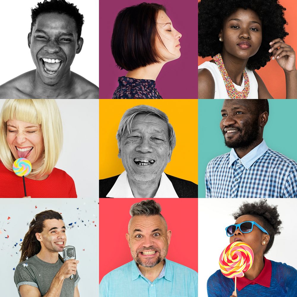 Set Diversity People Face Expression | Premium Photo - rawpixel