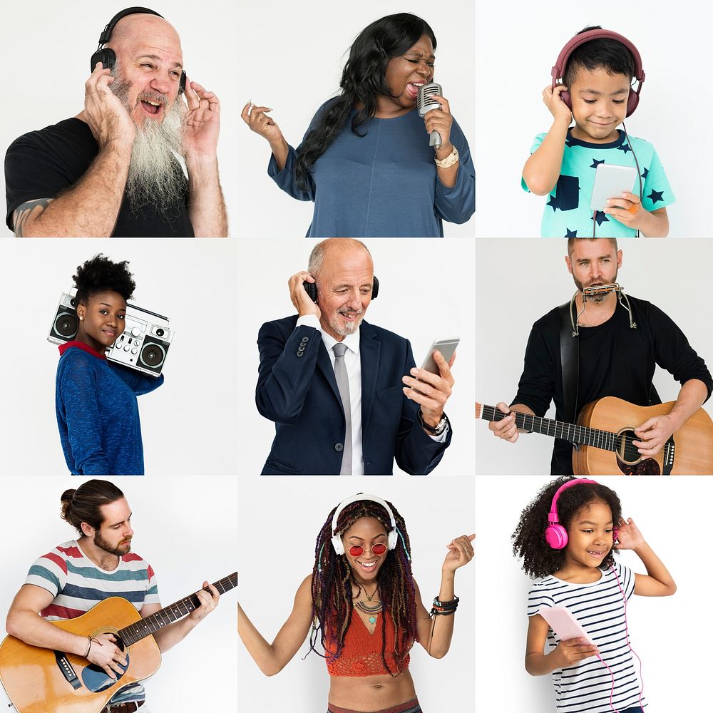 Set Diversity People Listening Music | Premium Photo - rawpixel