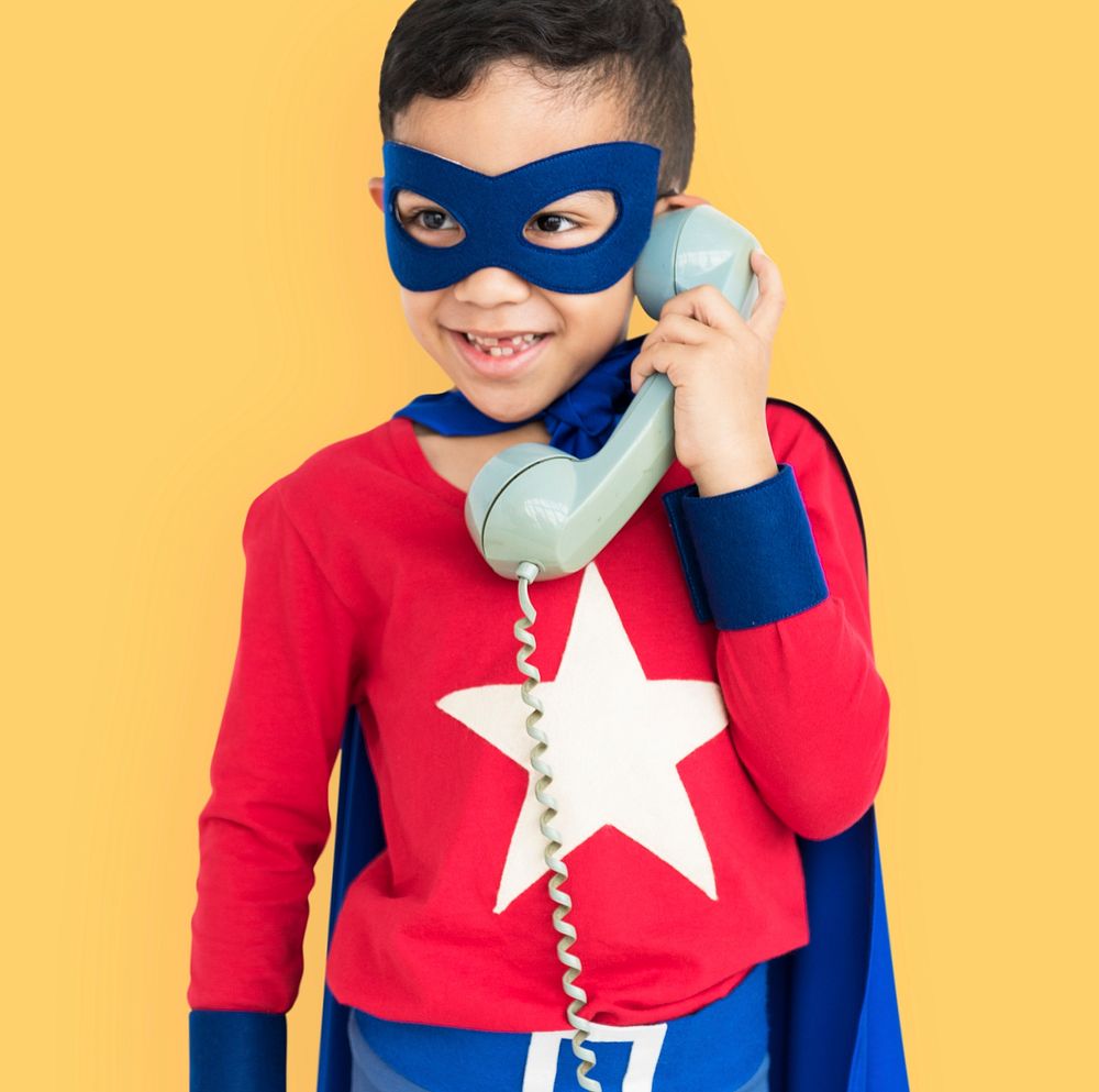 Superhero Boy with Telephone Concept | Premium Photo - rawpixel