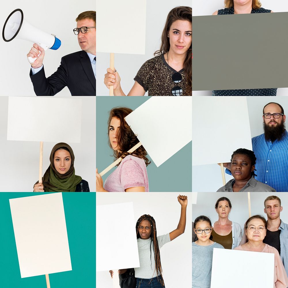Collage of diversity people protest | Premium Photo - rawpixel