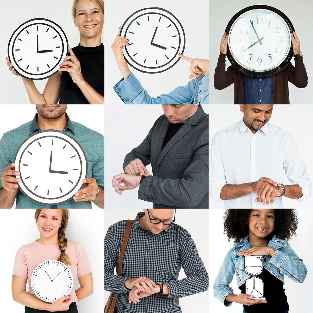 Set Diverse People Time Management | Premium Photo - rawpixel