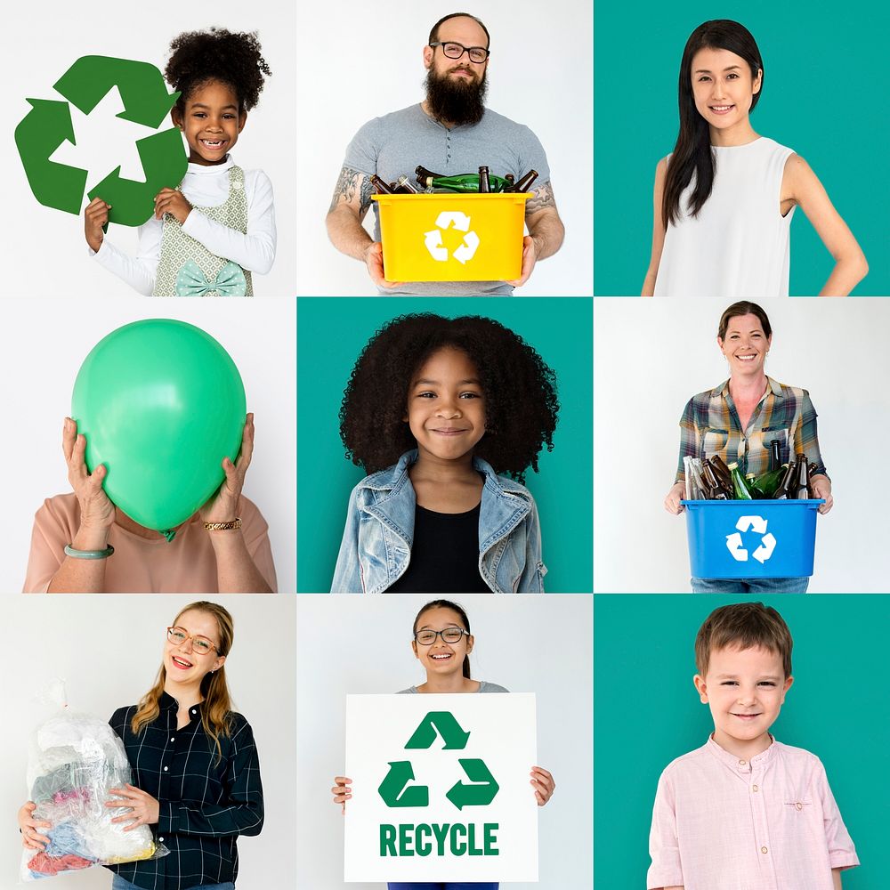 Collages diverse people with recycling | Premium Photo - rawpixel