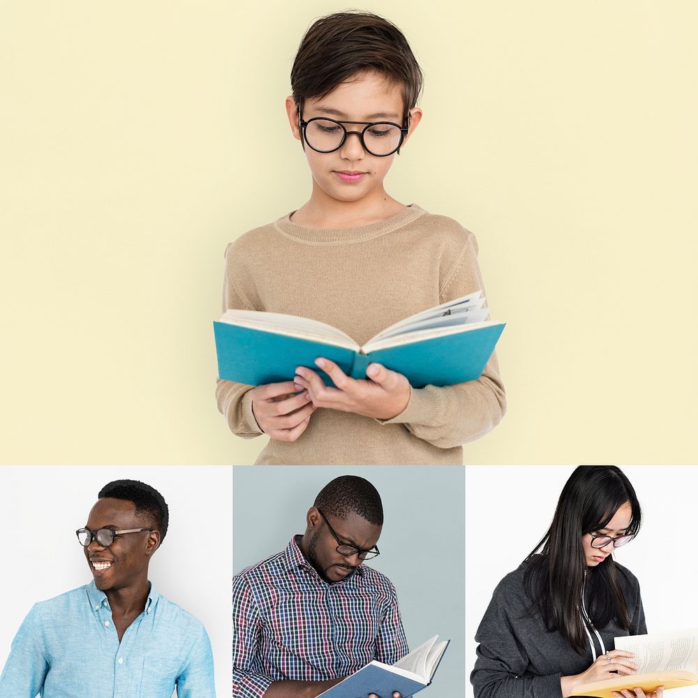 Set diversity people reading education | Premium Photo - rawpixel