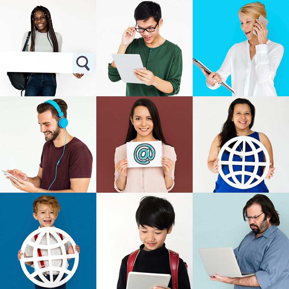 Collage of people technology stuff | Premium Photo - rawpixel