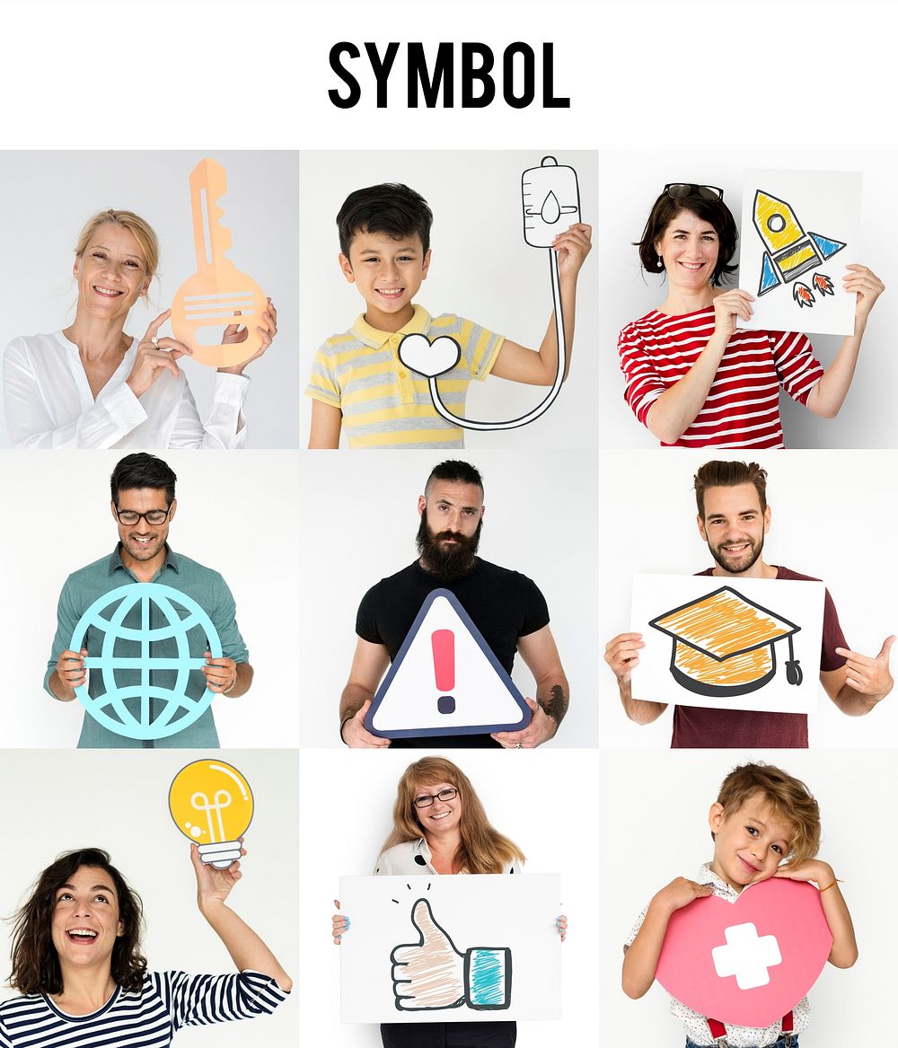 Diverse people hold symbol sign | Premium Photo - rawpixel