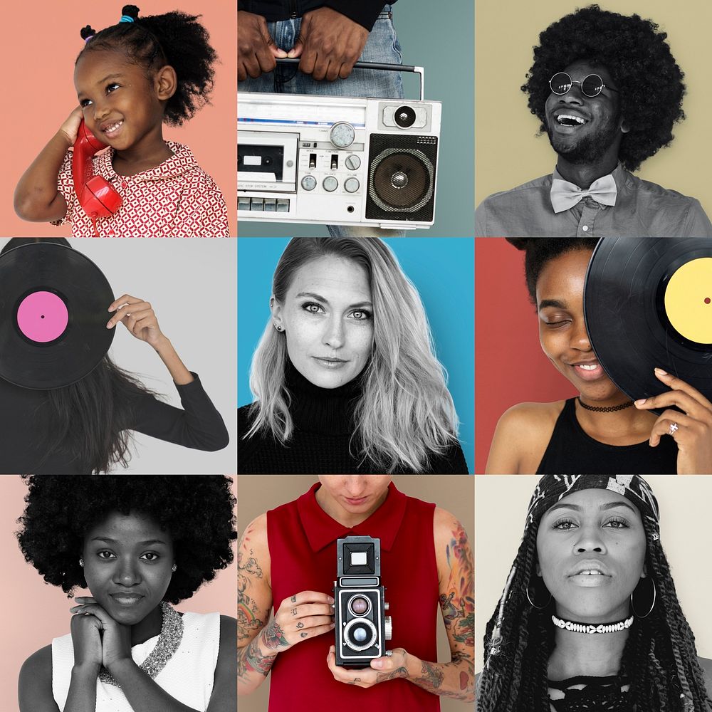 Collection pf people vintage retro | Premium Photo - rawpixel