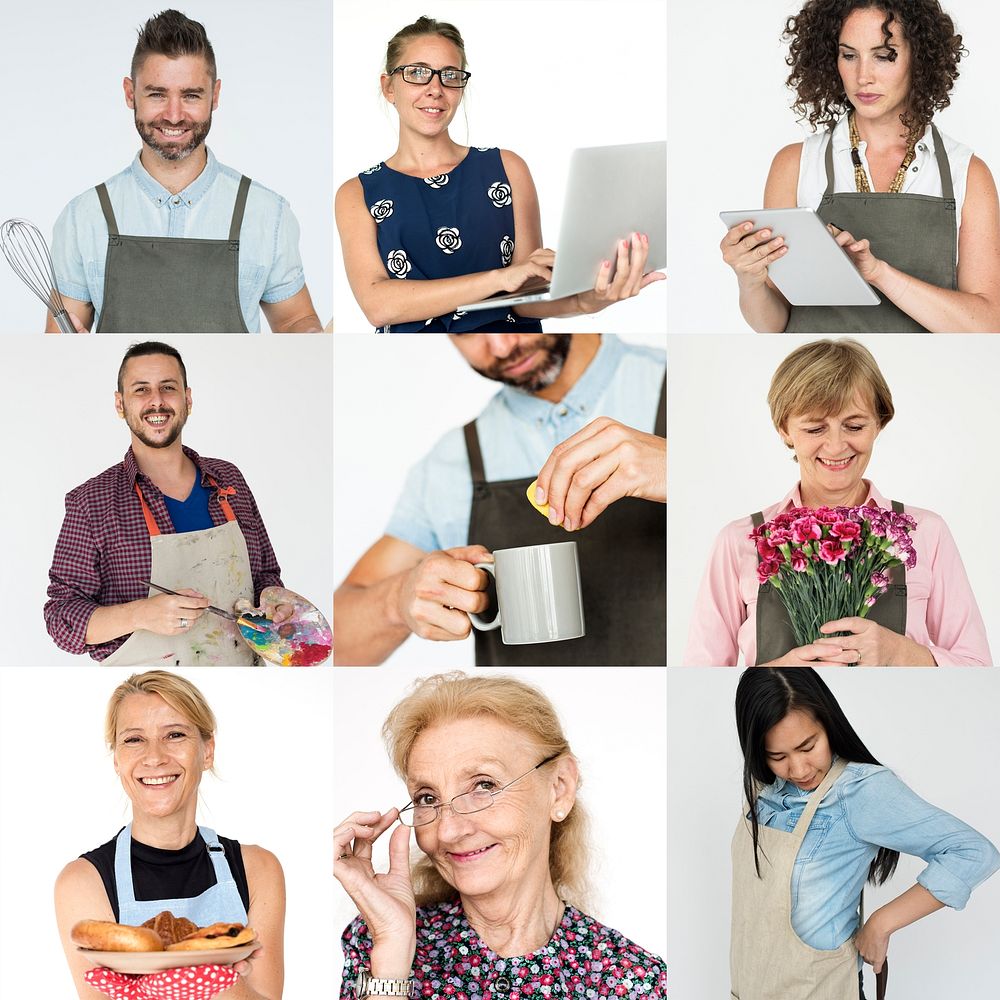 Collages diverse service cheerful people | Premium Photo - rawpixel