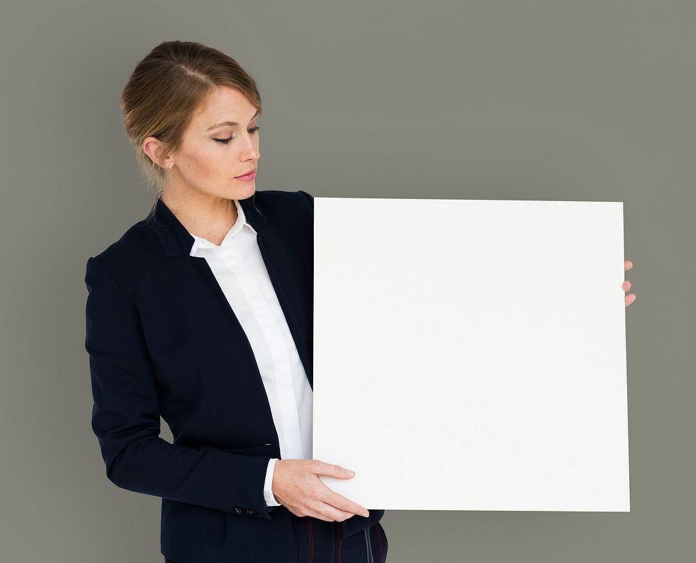 Caucasian Business Woman Holding Paper | Premium Photo - rawpixel