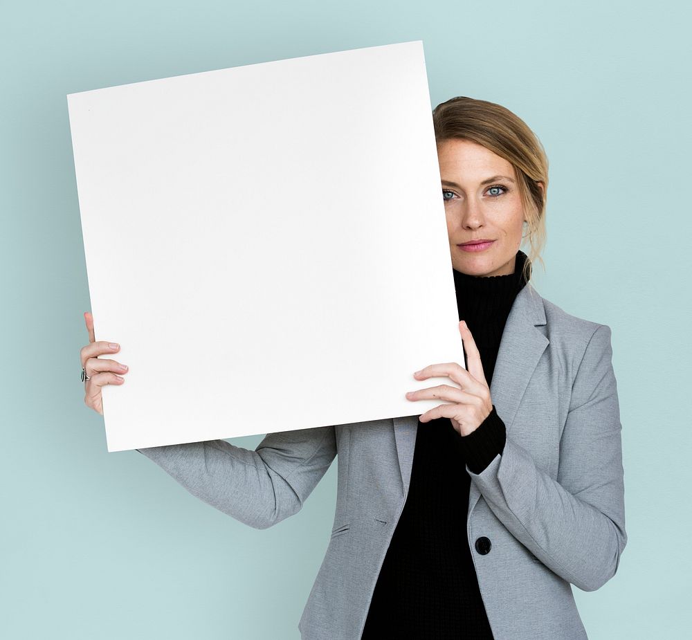 Caucasian Business Woman Holding Paper | Premium Photo - rawpixel