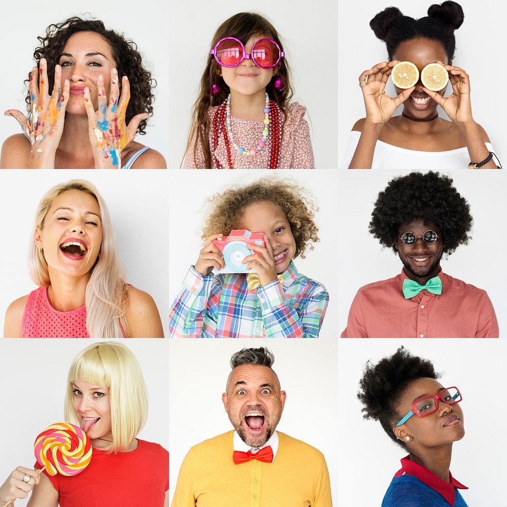 Collages diverse ethnic cheerful people | Premium Photo - rawpixel