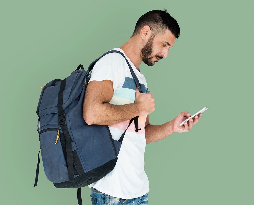 Middle Eastern Man Carrying Backpack | Premium Photo - rawpixel