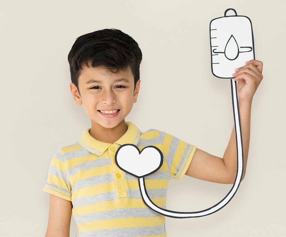 Little Boy Holding Blood Bag | Premium Photo - rawpixel
