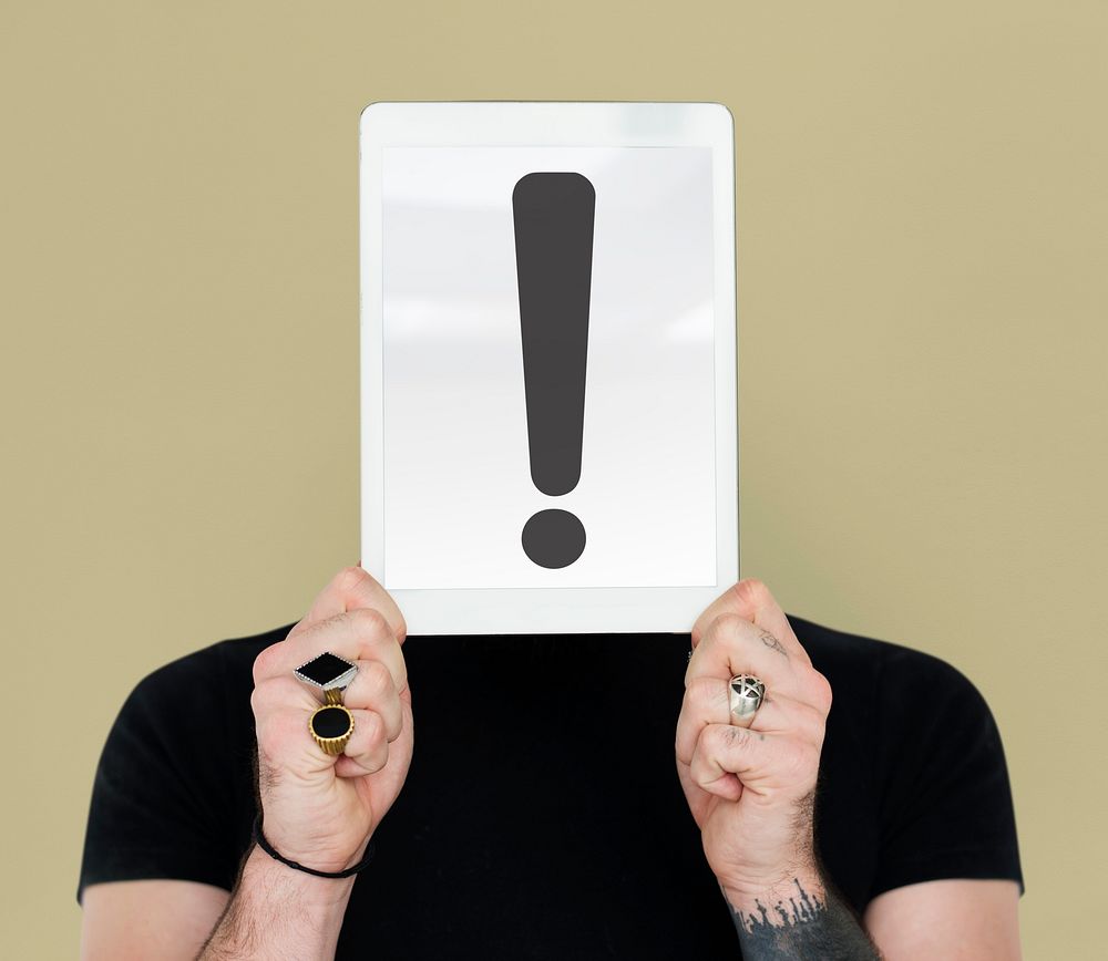 Man Holding Warning Alert Sign | Premium Photo - rawpixel