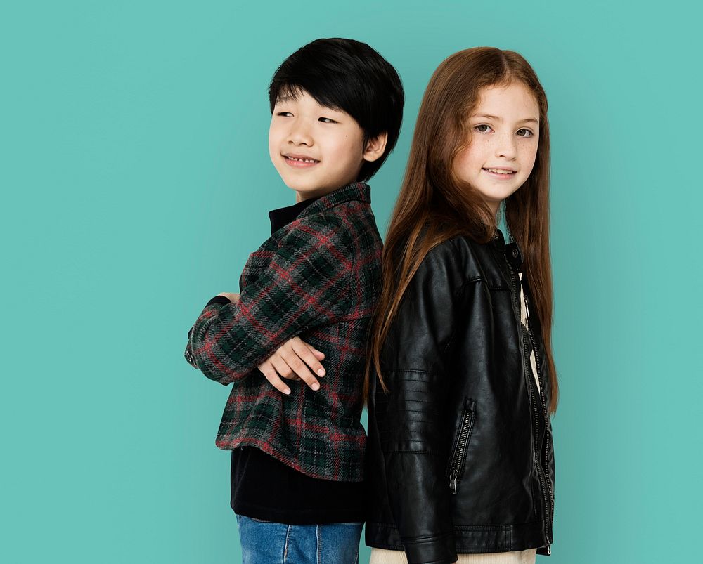 Two kids standing back back | Premium Photo - rawpixel