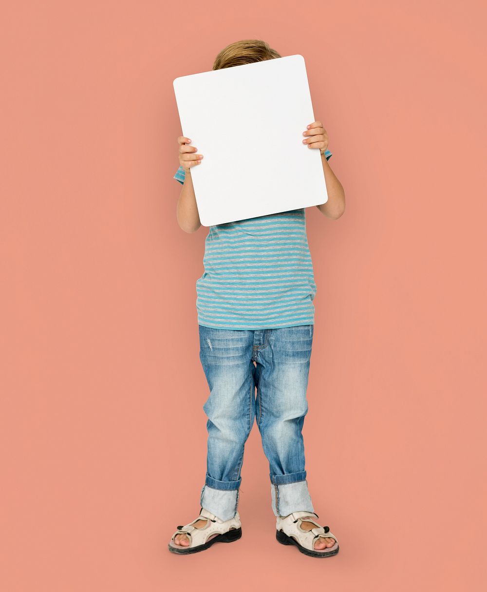 Little Boy Holding Blank Paper | Premium Photo - rawpixel