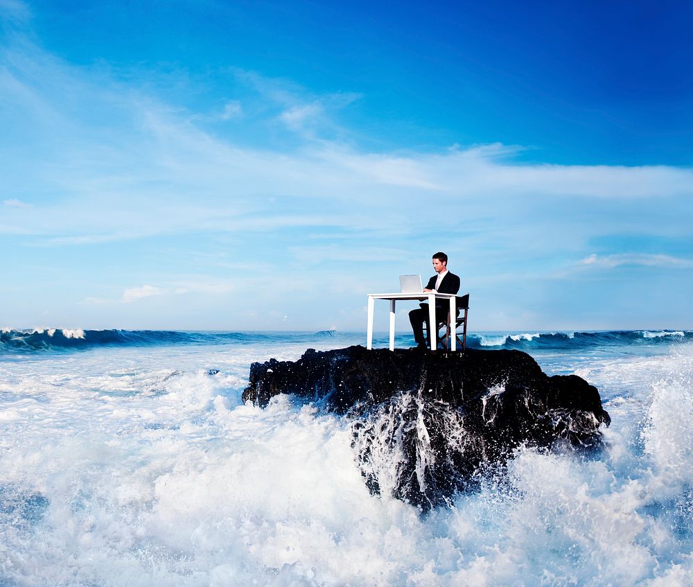 Lone business man working remote | Premium Photo - rawpixel
