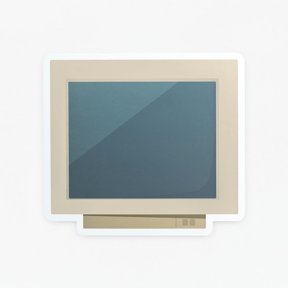 Retro computer icon isolated | Free Photo - rawpixel