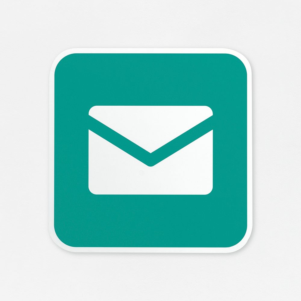 Mail green button icon isolated | Premium PSD - rawpixel