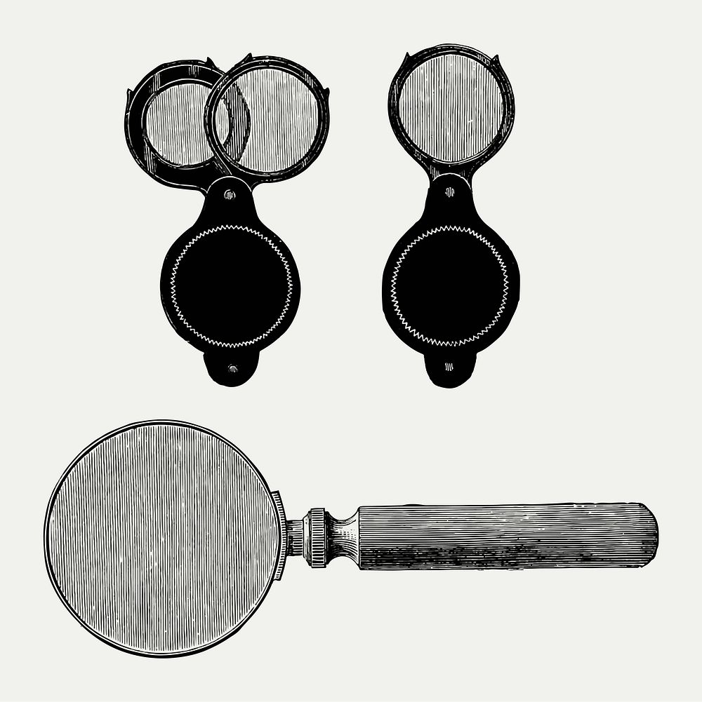 Vintage European style magnifying set | Premium Vector - rawpixel