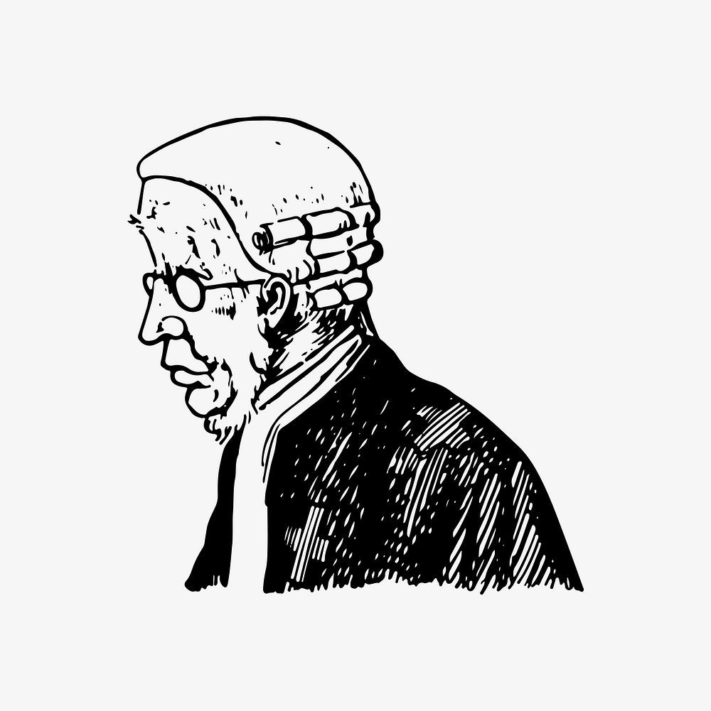 Vintage judge illustration vector | Premium Vector Illustration - rawpixel