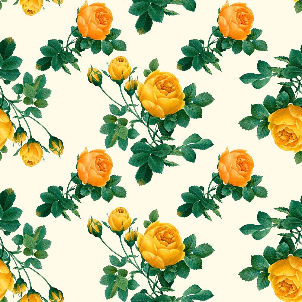Yellow roses wallpaper design illustration | Premium PSD - rawpixel