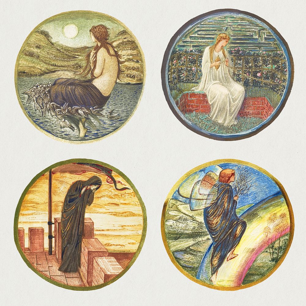 Vintage allegory illustration design element | Premium PSD - rawpixel