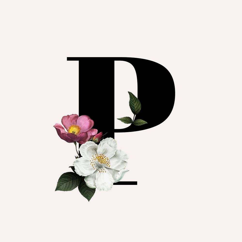 Classic and elegant floral alphabet | Premium Vector - rawpixel