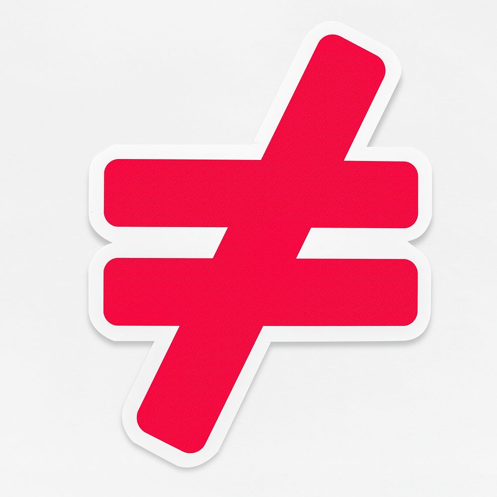 Not equal sign icon isolated | Free Photo - rawpixel