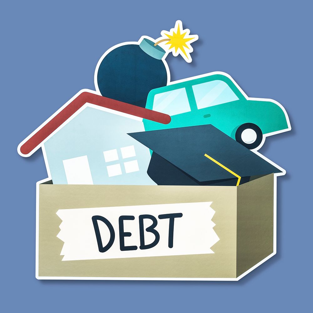 The word debt typography vector | Free Photo - rawpixel