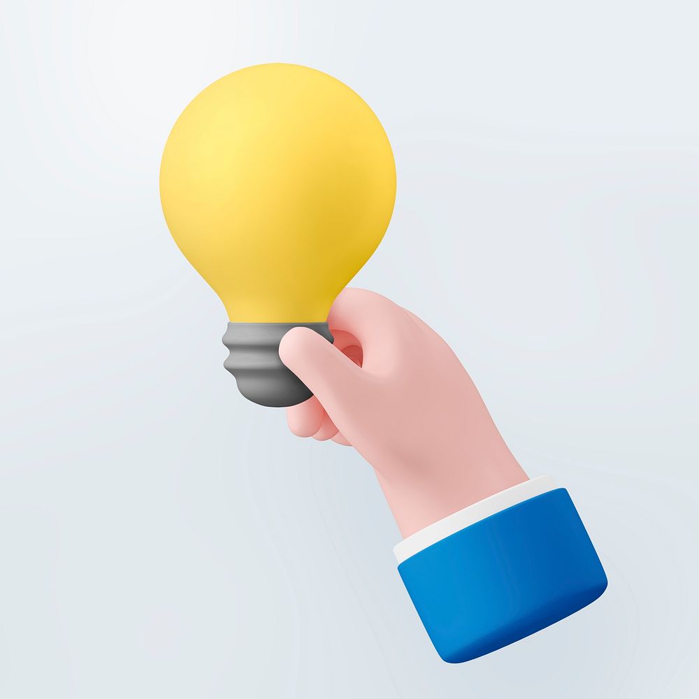 Hand holding light bulb clipart, | Premium PSD - rawpixel
