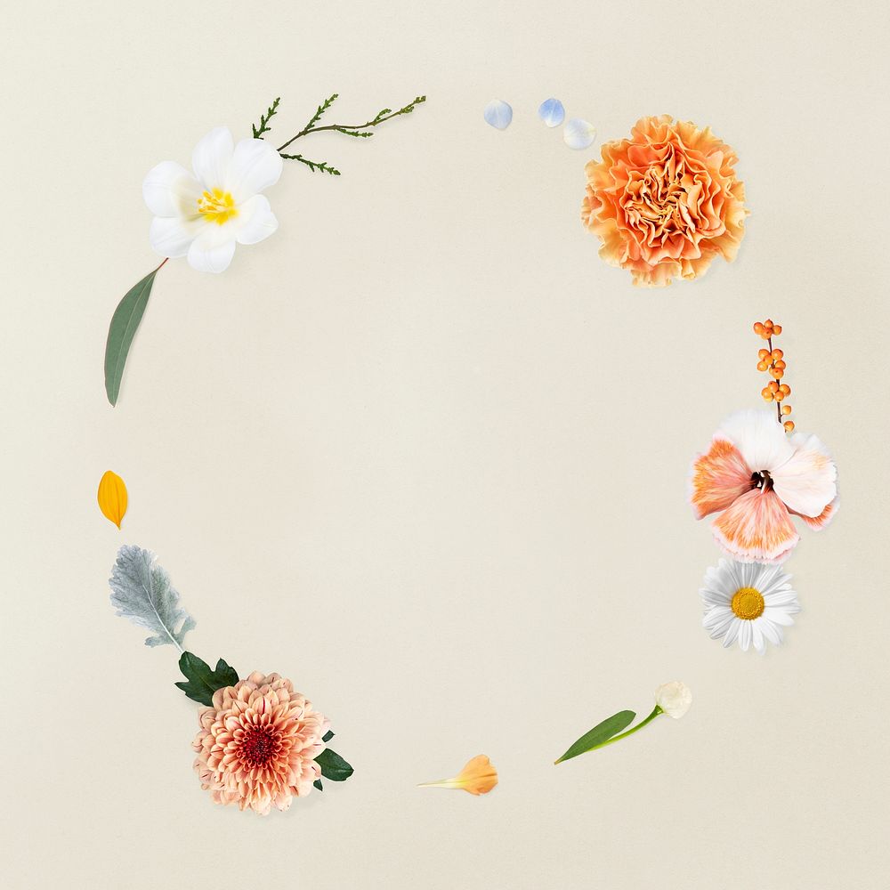 Colorful flower bouquet frame, floral | PSD - rawpixel