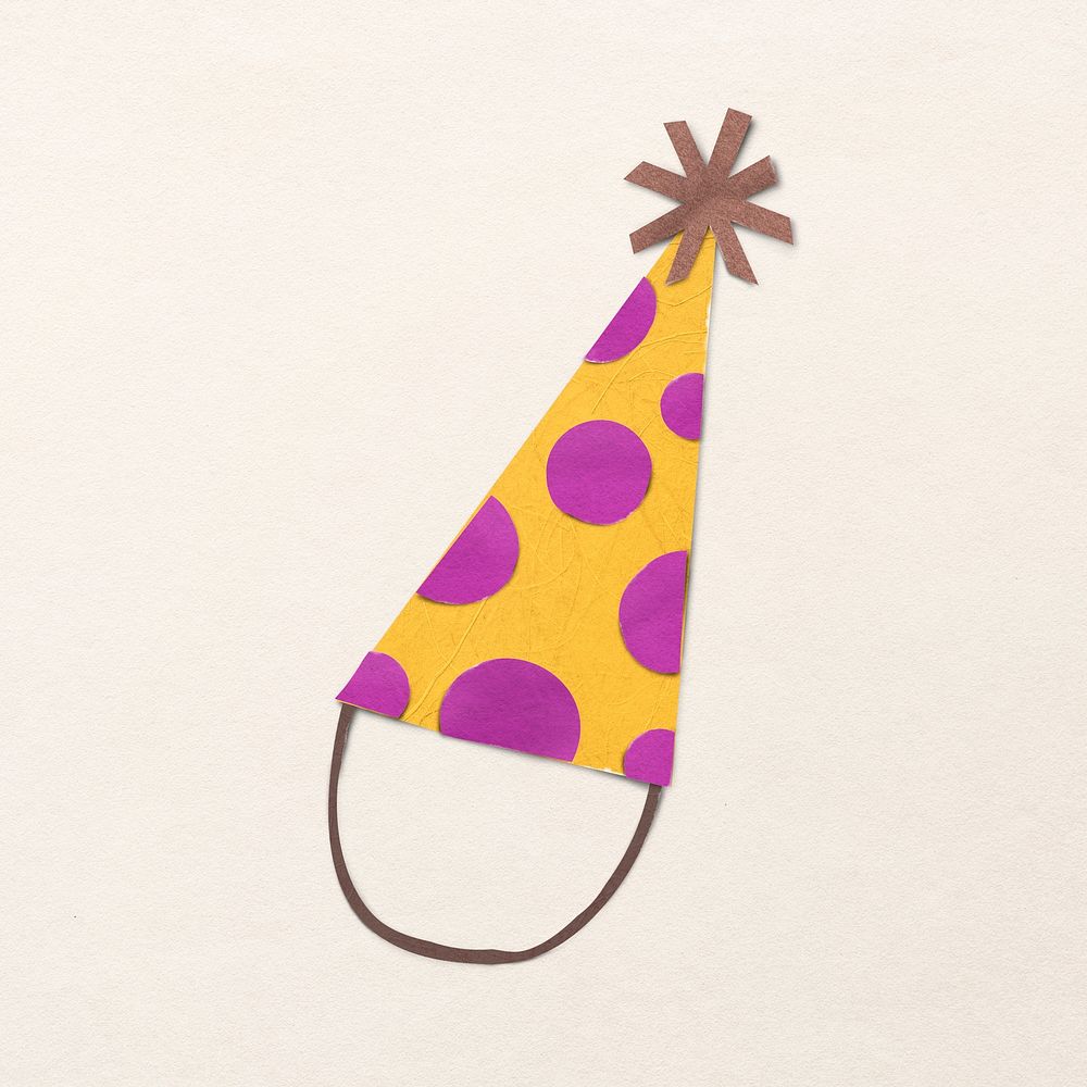 Party hat collage element, paper | Premium PSD - rawpixel